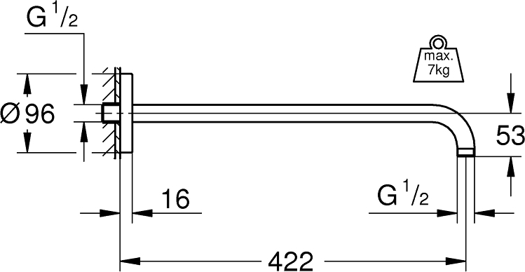 Кронштейн душевой Grohe Rainshower 26146LS0 (белый/хром) купить в ...