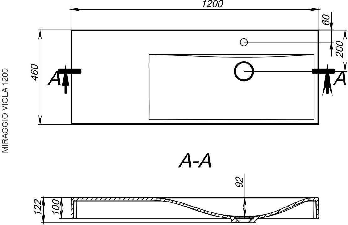 Раковина Miraggio Viola 1200 R Mirasoft 0001125 (120x46 см, с крылом) купить в интернет-магазине ...