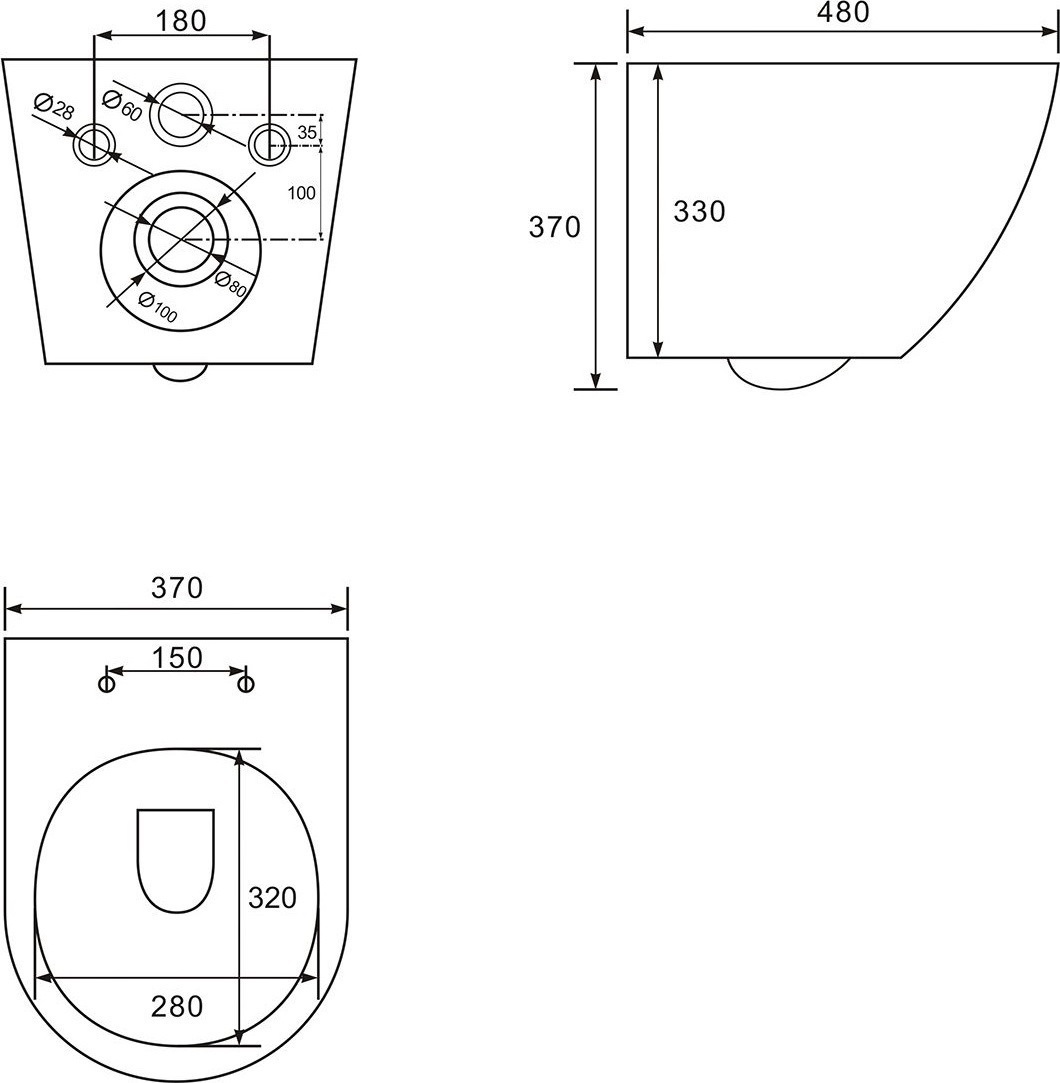 Комплект унитаз с инсталляцией 2 в 1: подвесной унитаз с сиденьем Volle ...