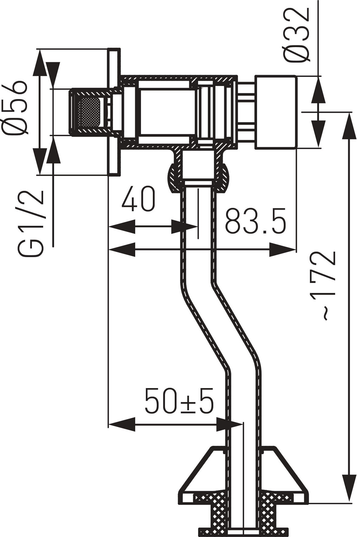 Кран для писсуара Ferro Chrome Z211 купить в интернет-магазине КАПЛЯ ...