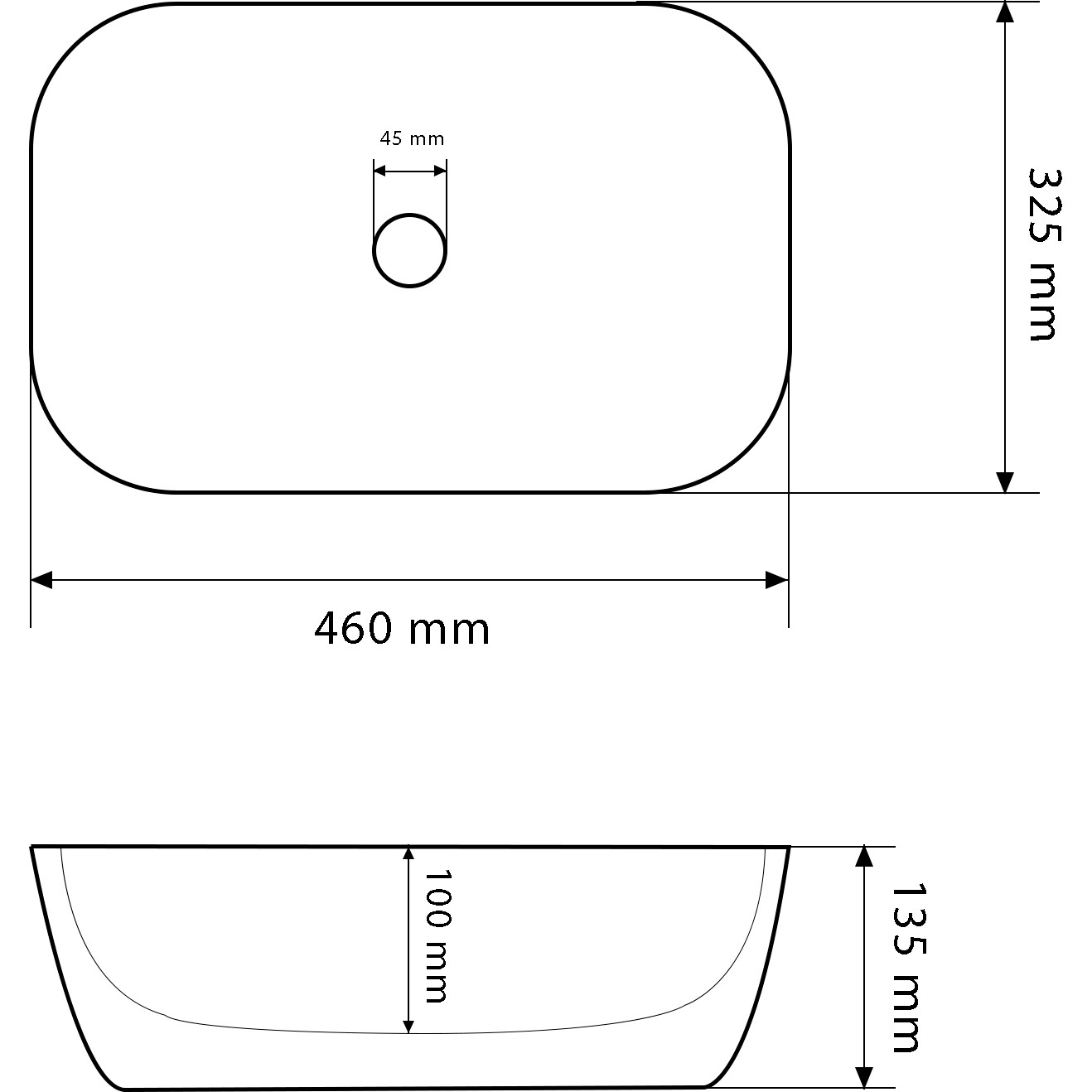 Умывальник VBI Ravenna White Glossy/Gold Edge VBI-011218 (46x32 см ...