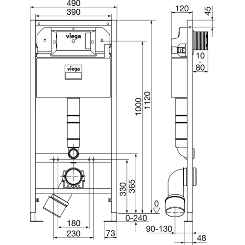 Инсталляция для унитаза Viega Prevista Dry 771973 купить в интернет ...
