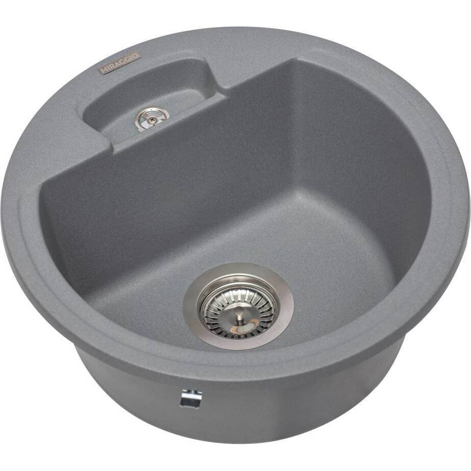 Miraggio Valencia 0000052 Мийка для кухні врізна кругла 44x44 см, сірий ...